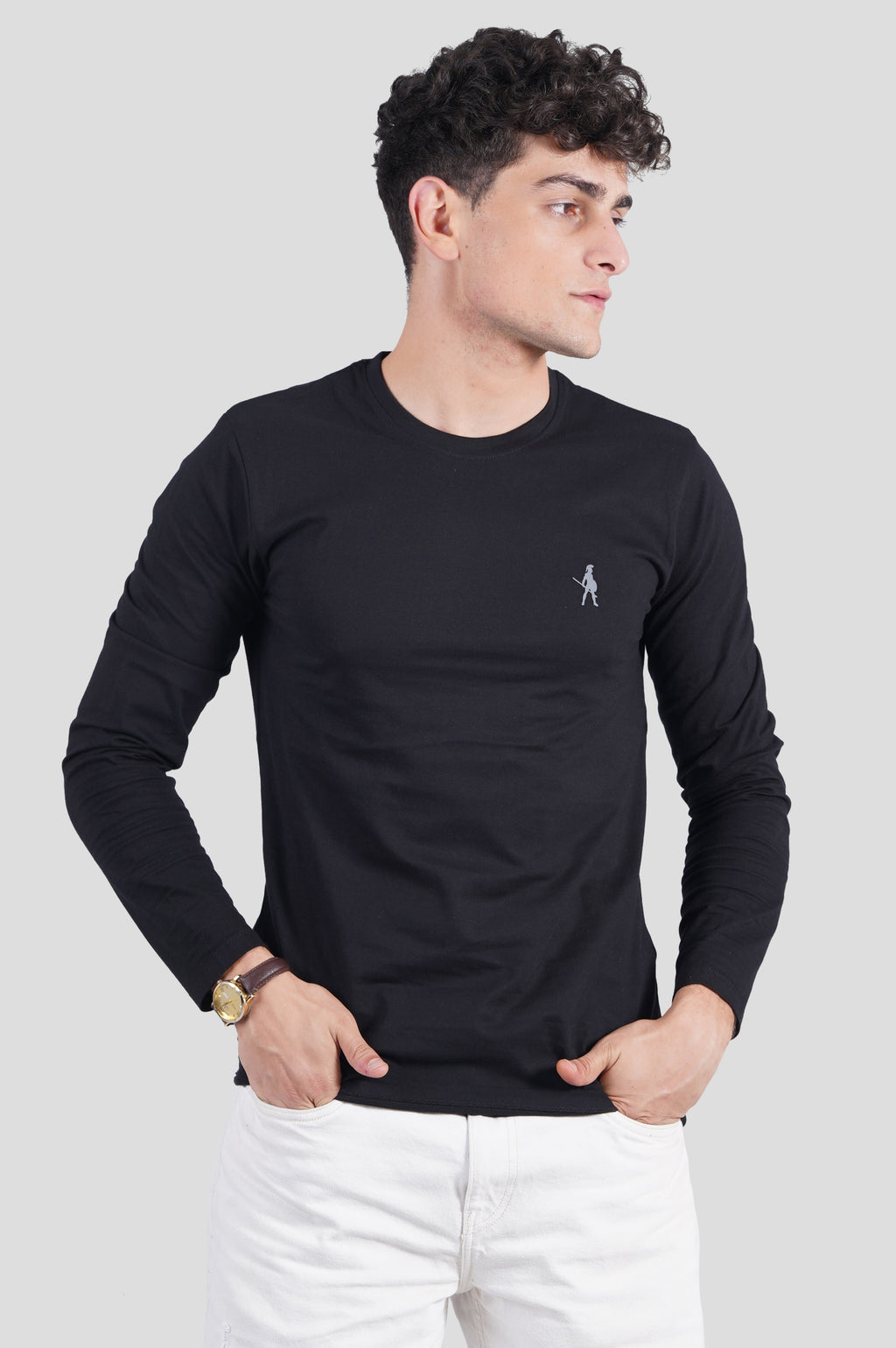 Black Full Sleeve Logo T-Shirt – JavelinTiger